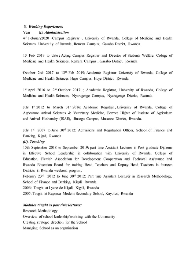 Kiiza pascal CV as of may 2020 | PDF