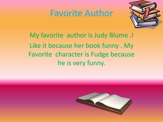 Anna's Favorite Things | PPTX