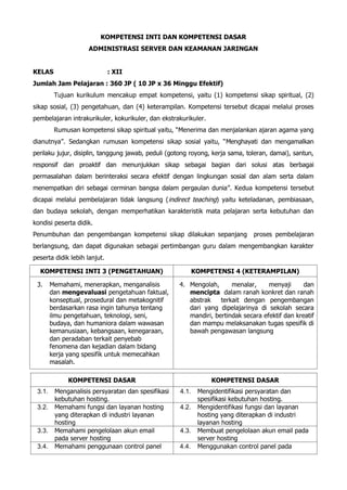 Ki kd tkj kelas x xi dan xii | PDF