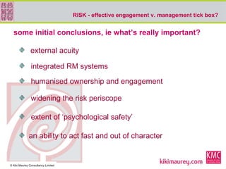 Risk - effective engagement v. Management tick box exercise? | PPT ...