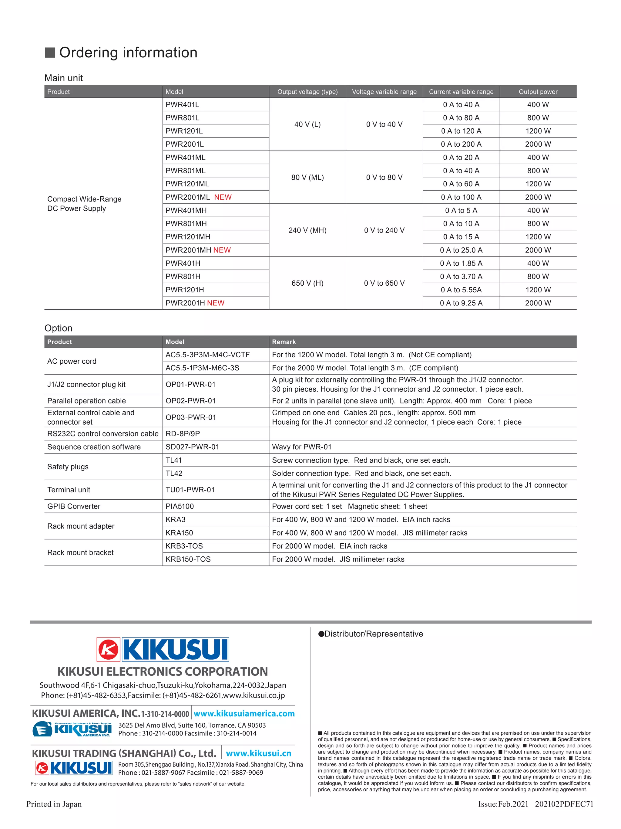 Kikusui Compact DC Power supply pwr01-denkei | PDF