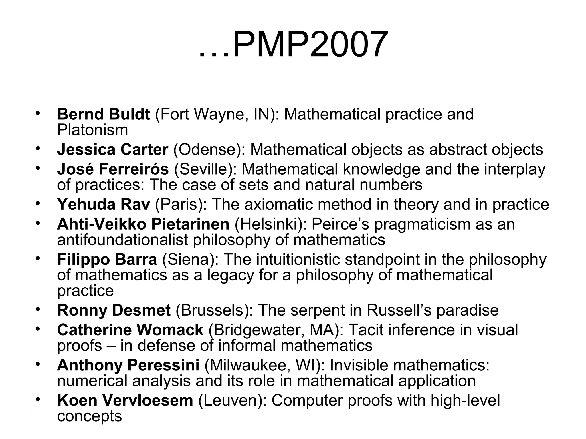 What is the philosophy of mathematical practice | PPT