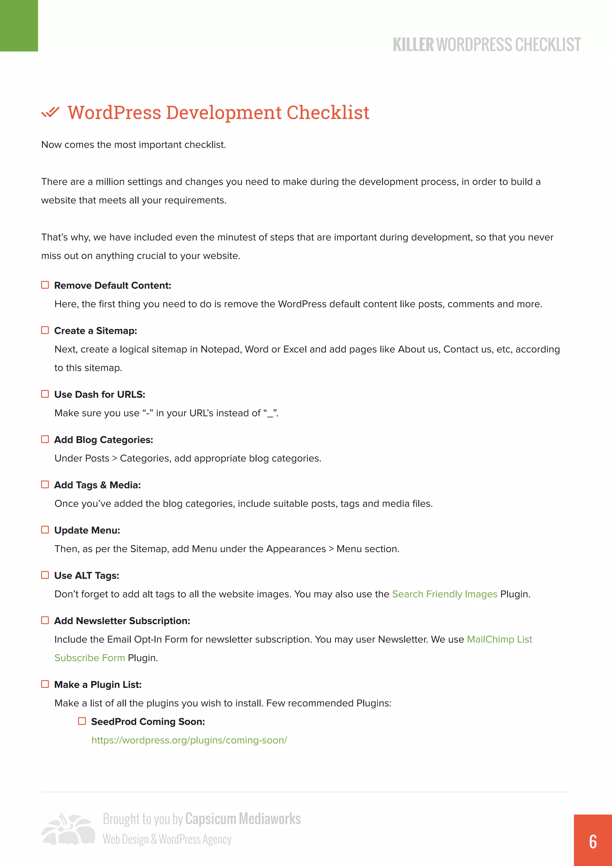 Killer word press-checklist | PDF