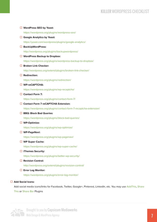 Killer word press-checklist | PDF | Web Development | Internet