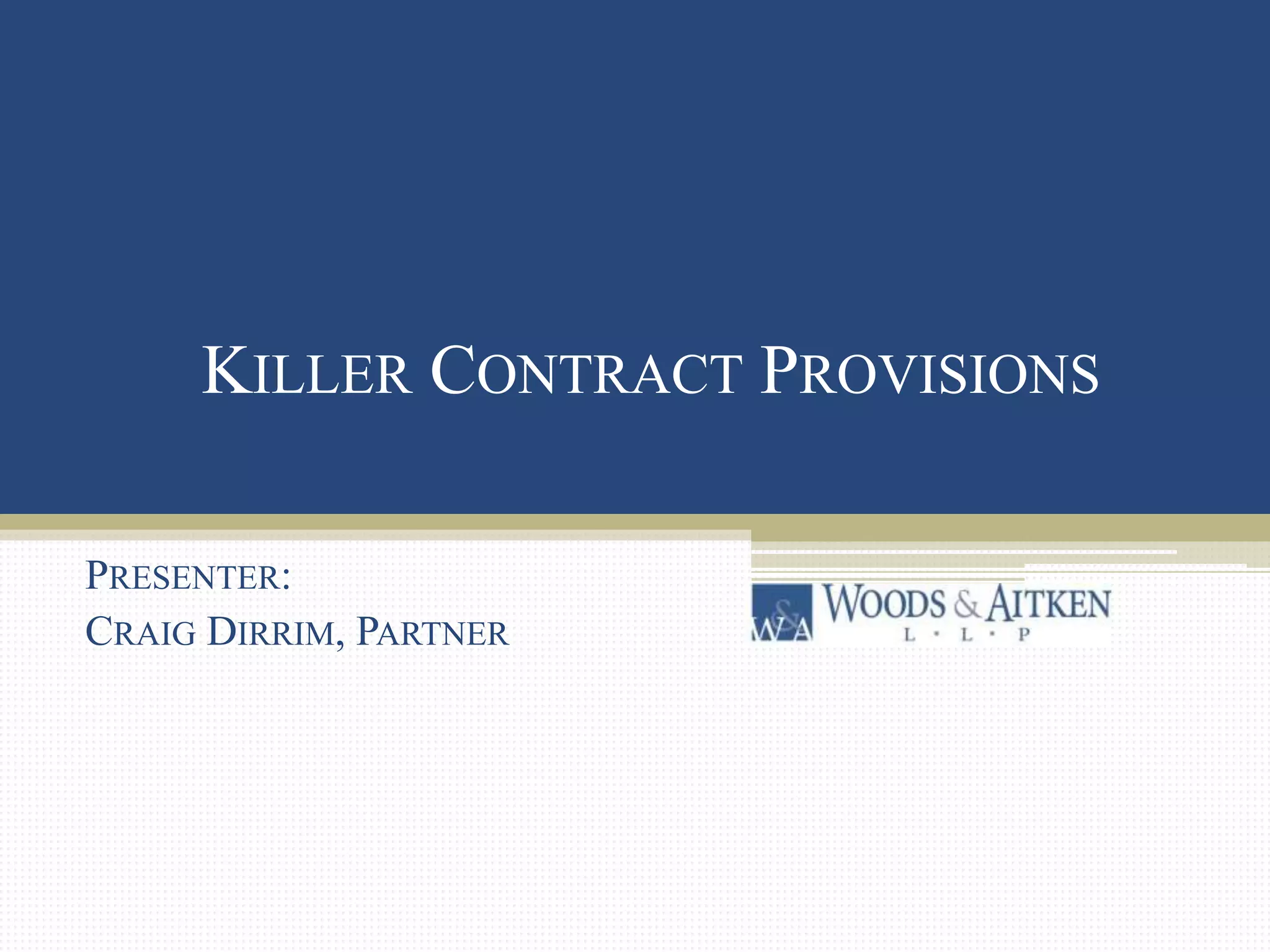 Killer Contract Provisions | PPTX