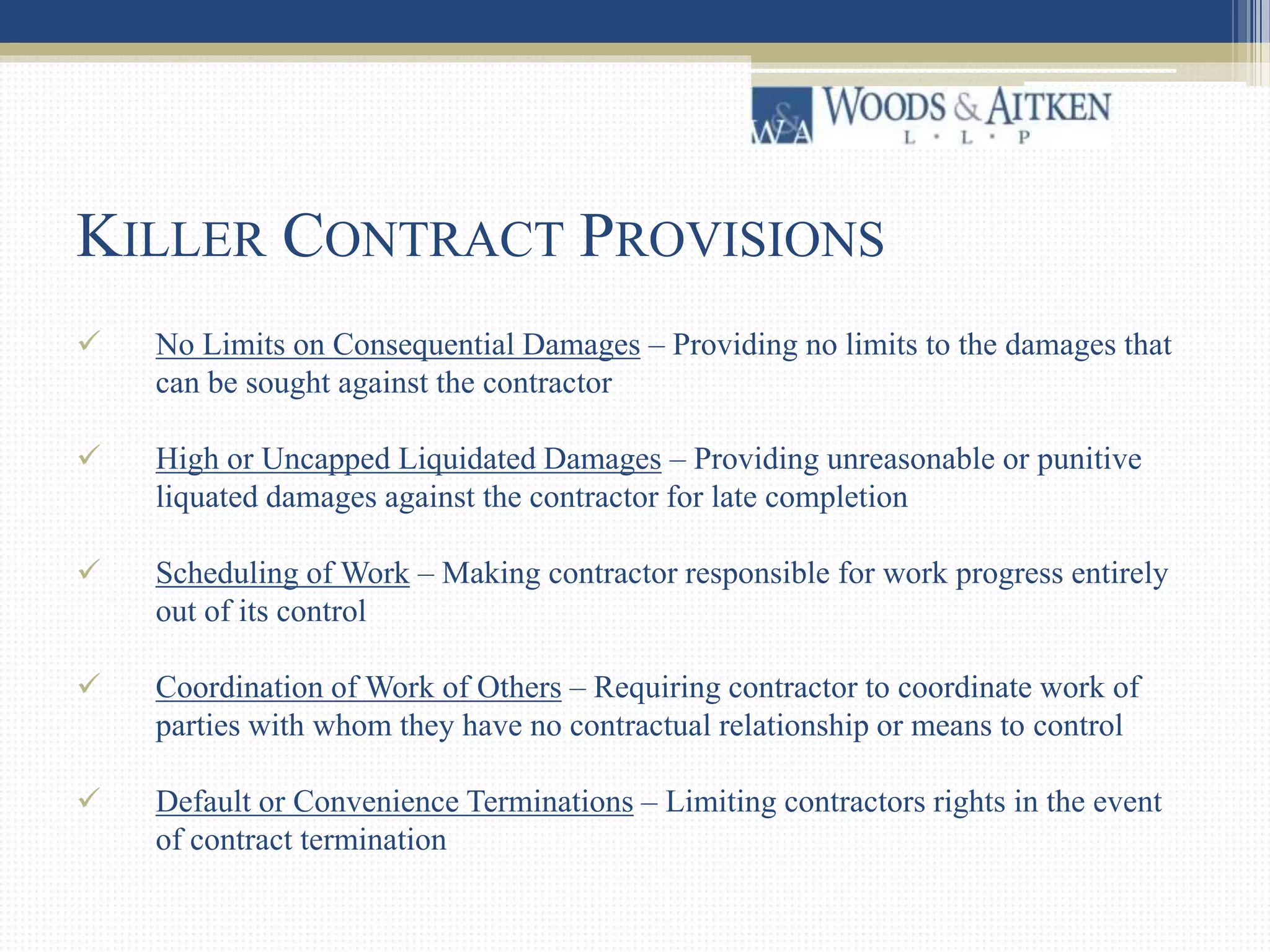 Killer Contract Provisions | PPTX