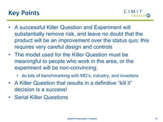 The Killer Question(s) and Associated Experiment(s) | PPTX