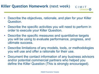 The Killer Question(s) and Associated Experiment(s) | PPTX