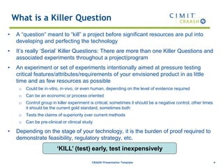 The Killer Question(s) and Associated Experiment(s) | PPTX