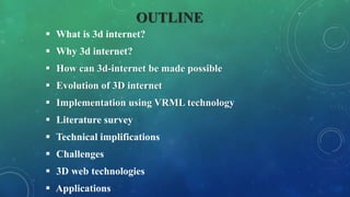 3D INTERNET Technical Seminar | PPTX