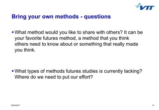 Killer methods for futures thinking 2017 03-22 | PPTX | Career Planning ...