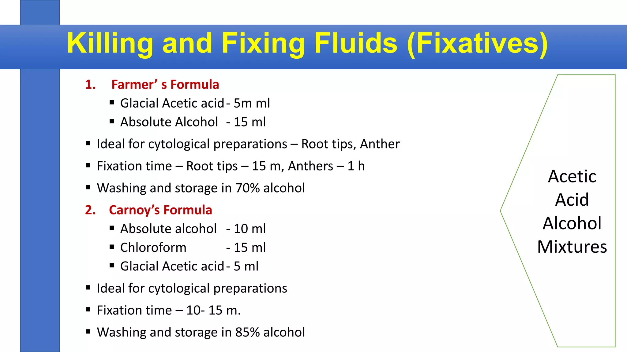 MICROTECHNIQUE Killing and fixation module | PDF