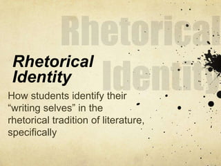Killing the Poetry: English Majors Transform their Rhetorical ...