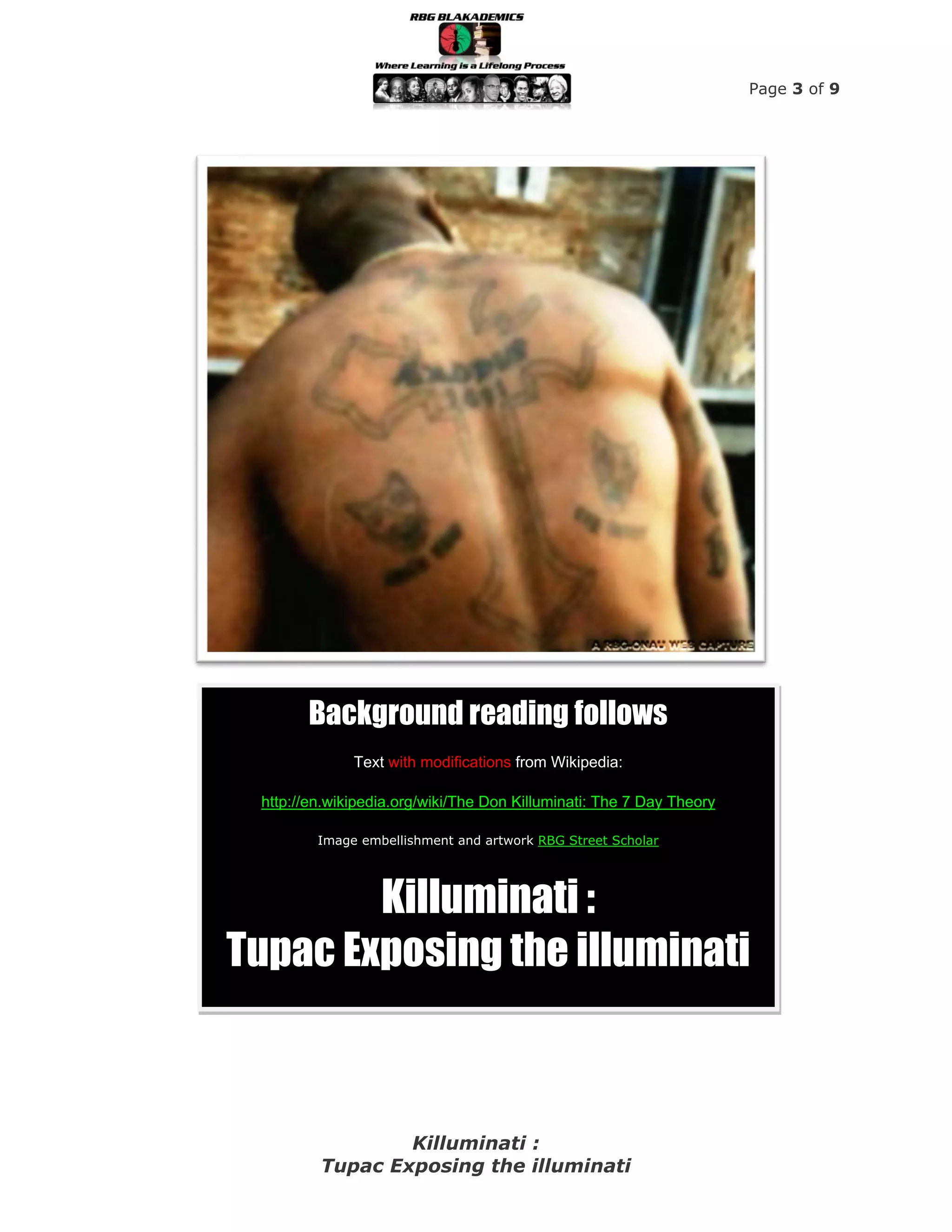 Killuminati- Tupac Exposing the illuminati | PDF