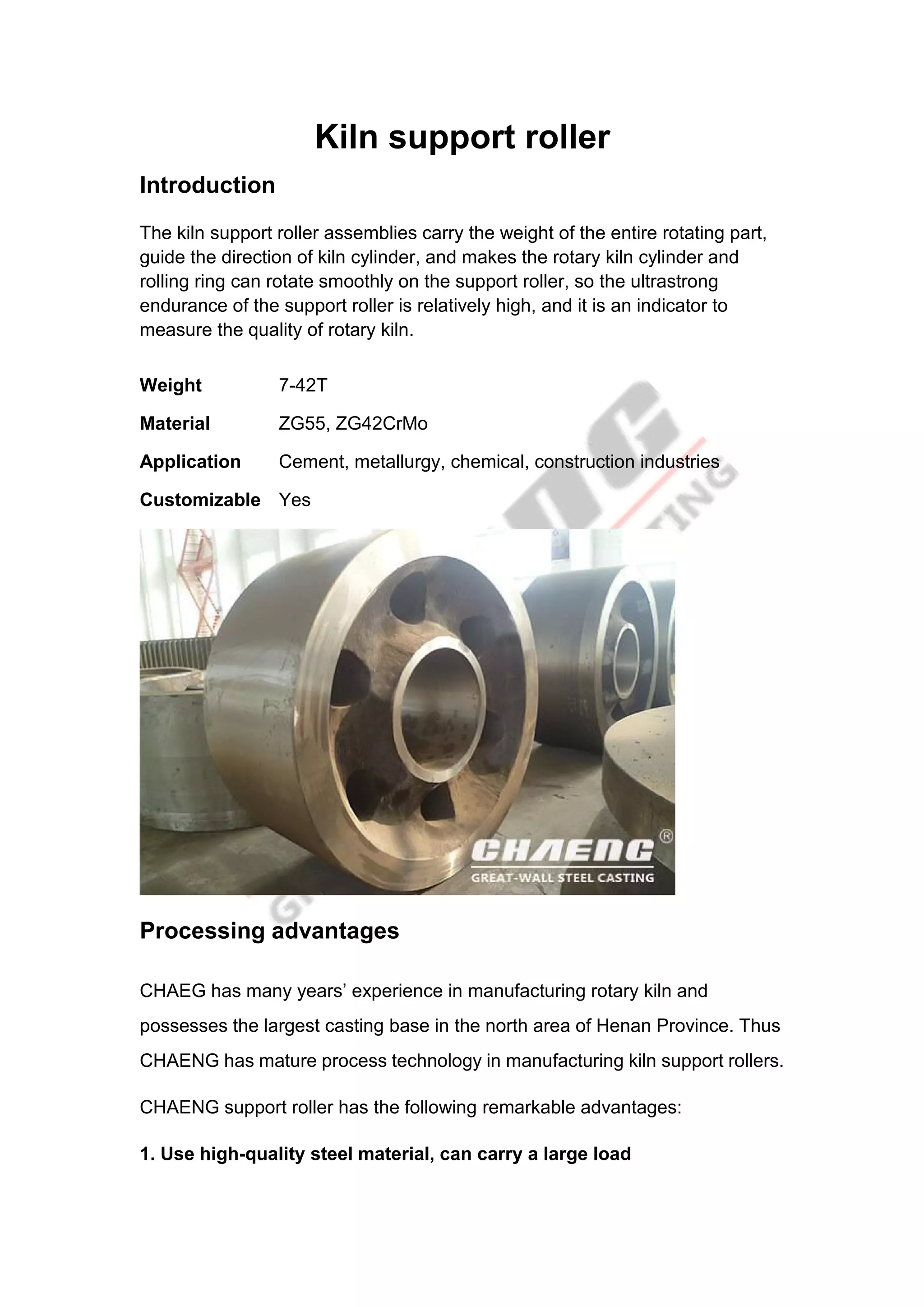 Kiln support roller, support roller for rotary kiln | PDF