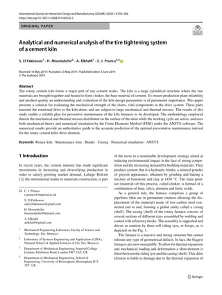 Kiln tire tightening | PDF