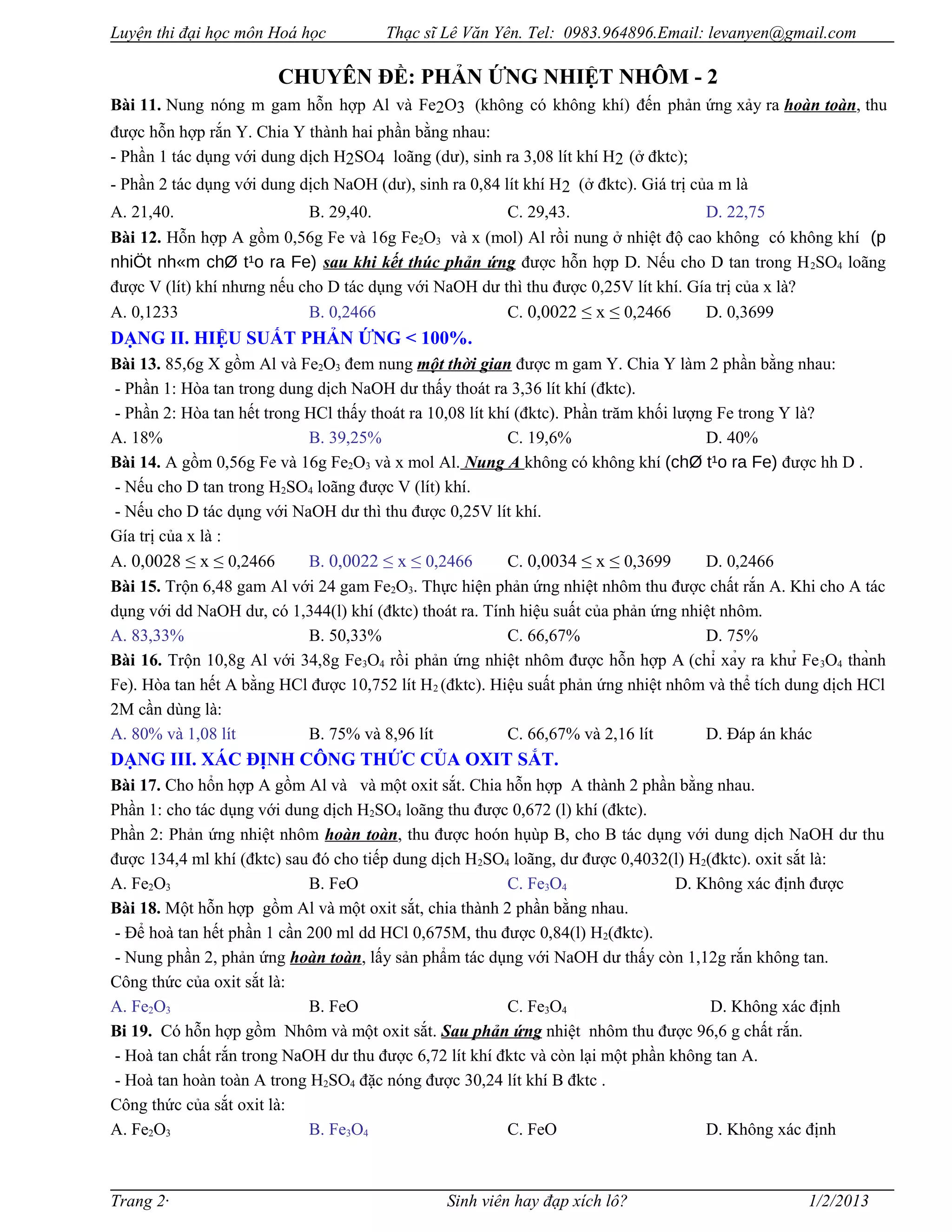 [Kilo books.com] chuyen de nhiet nhom on thi dhcd | DOC