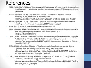 Copyright in Canadian Post-Secondary Education: An Overview | PPT