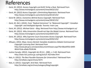 Copyright in Canadian Post-Secondary Education: An Overview | PPT
