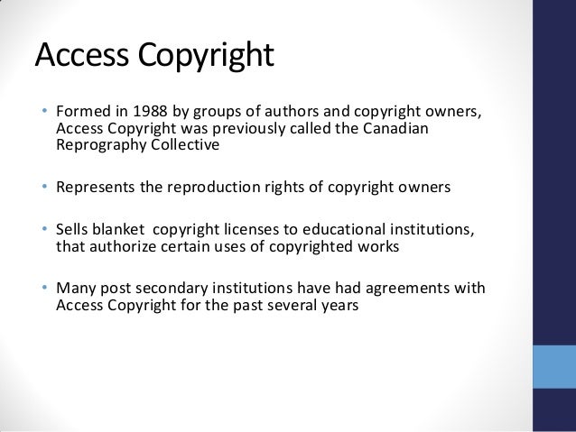 Copyright in Canadian Post-Secondary Education: An Overview