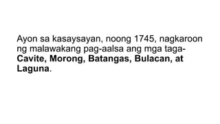 Kilusang agraryo ng 1745 | PPTX