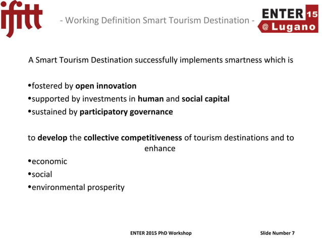 Smart Tourism Destinations: Smartness as Competitive Advantage | PPT ...