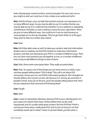 An Interview with Lisa Stoops about Information Product Creation | PDF