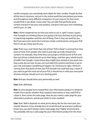 An Interview with Lisa Stoops about Information Product Creation | PDF