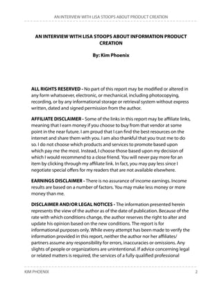 An Interview with Lisa Stoops about Information Product Creation | PDF