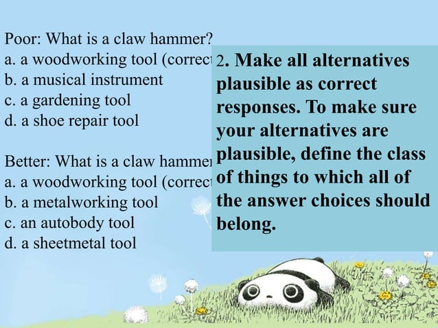 Guidelines for Constructing Effective Test Items | PPTX