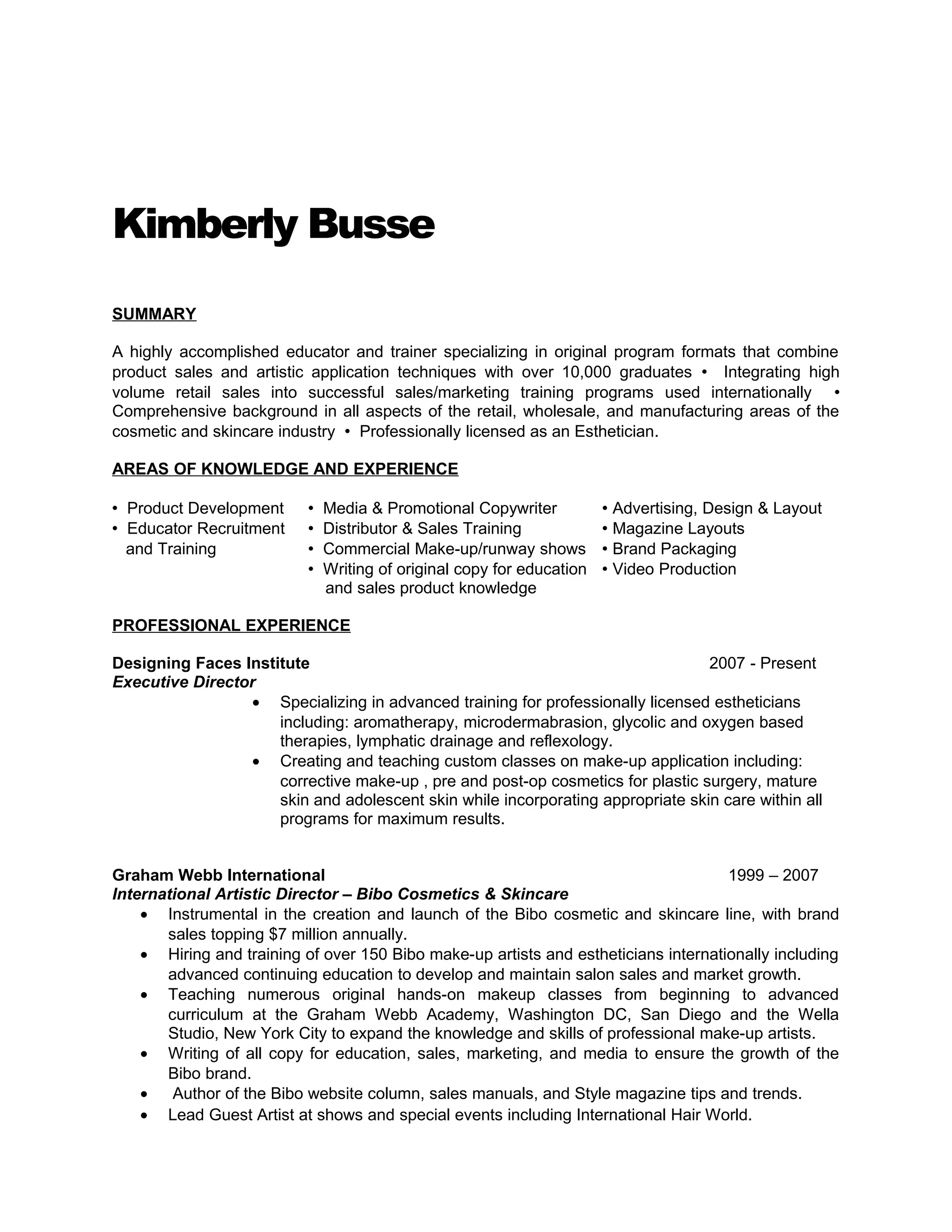 Kimberly Busse Resume | DOC