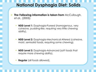 Kimberly Jones Dysphagia Diets presentation | PPT