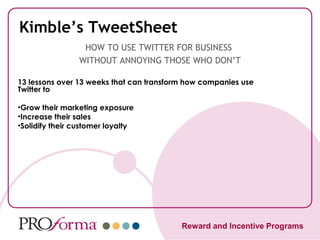 Kimble's Tweet Sheet | PPT