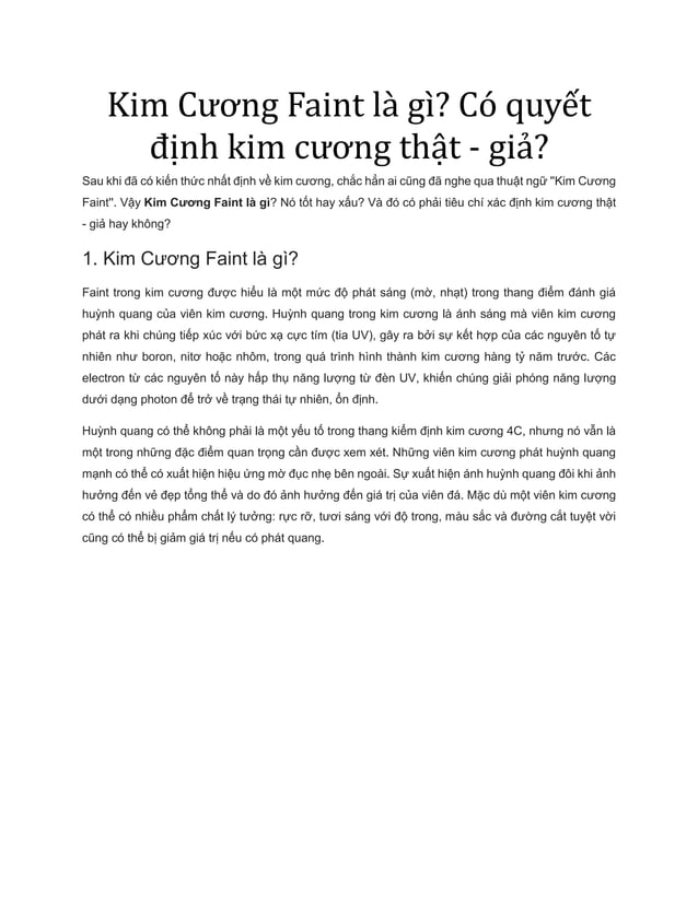 Kim Cương Faint là gì | PDF