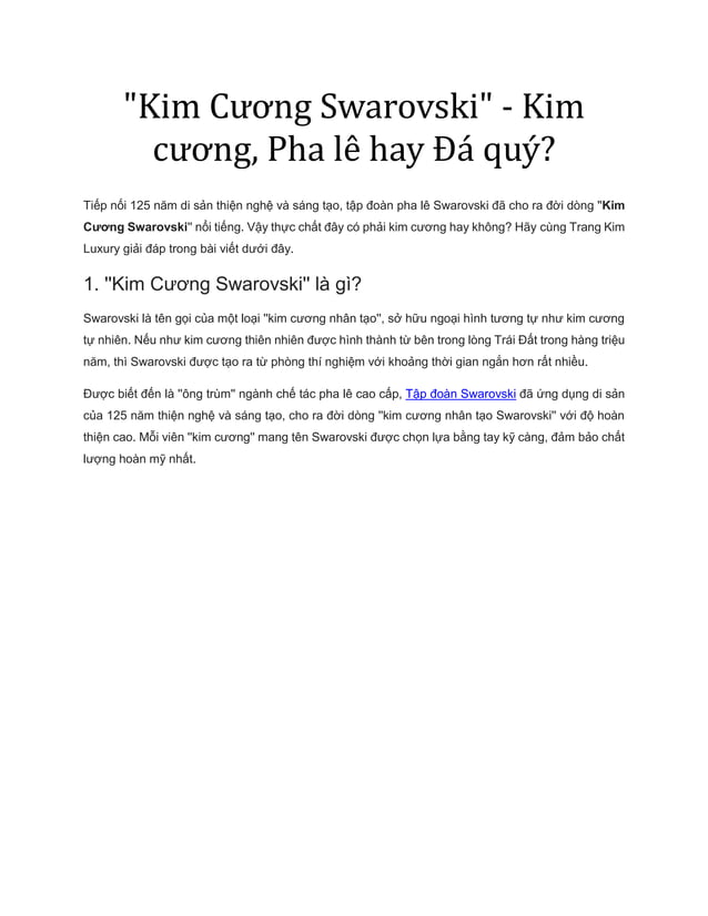 Kim Cương Swarovski | DOCX