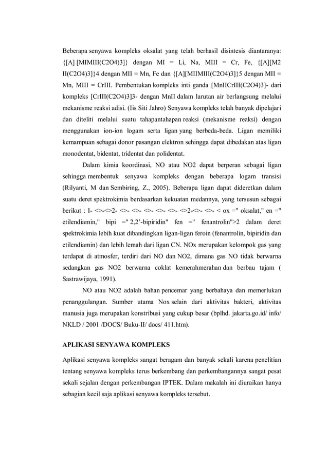 Kimia anorganik (senyawa komplek) (1) | PDF