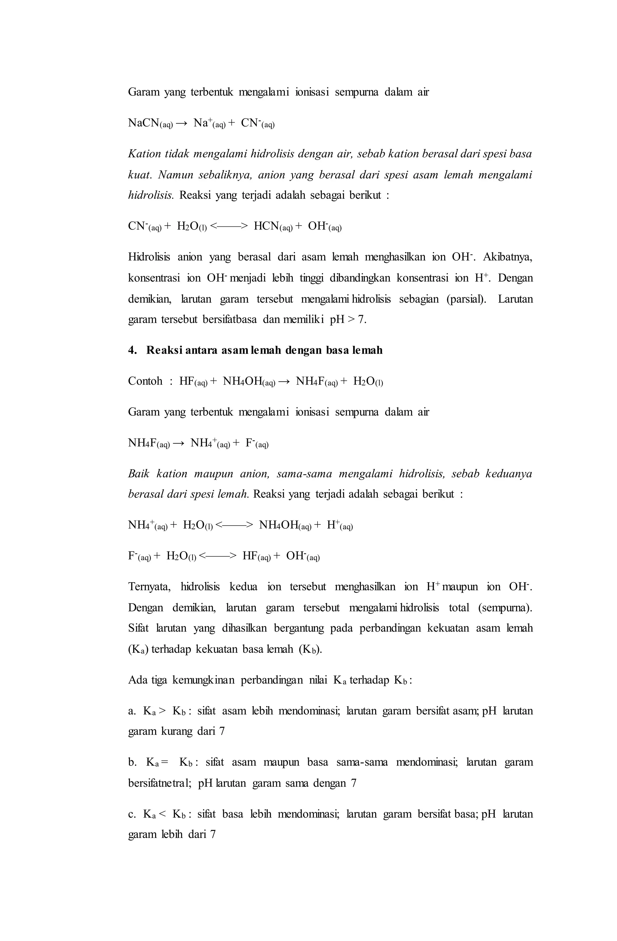 Laporan Kimia - hidrolisis | DOCX