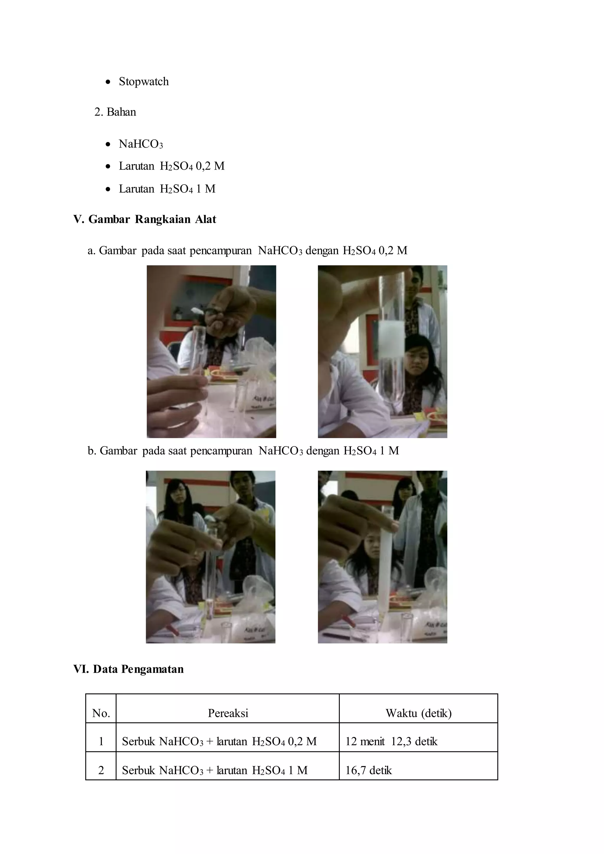 Laporan Kimia - laju reaksi | DOCX