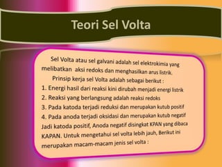 Presentasi Materi Kimia Sel Volta | PPTX