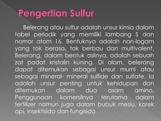 Kimia sulfur- | PPTX