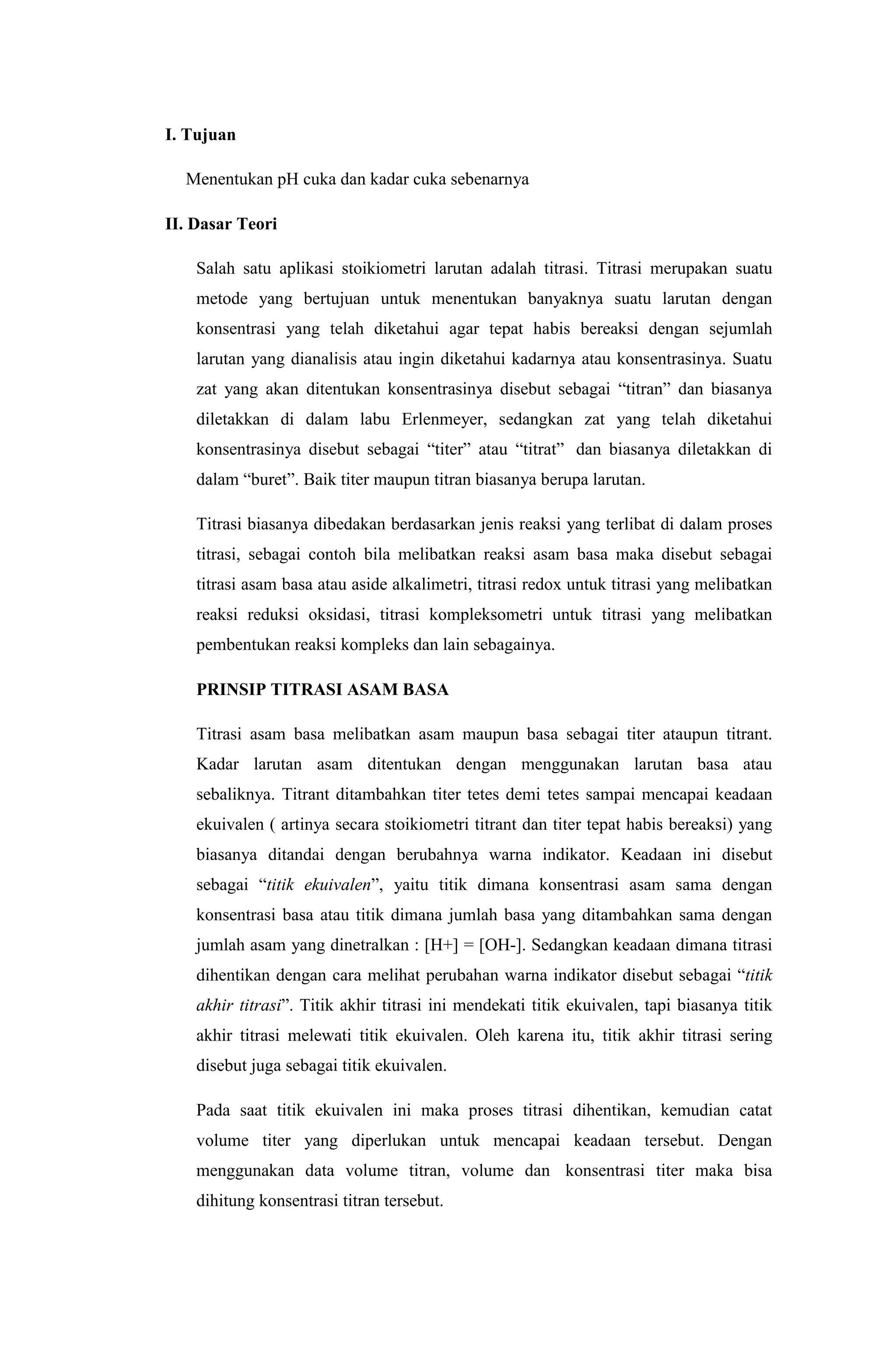 Laporan Kimia - titrasi | DOCX