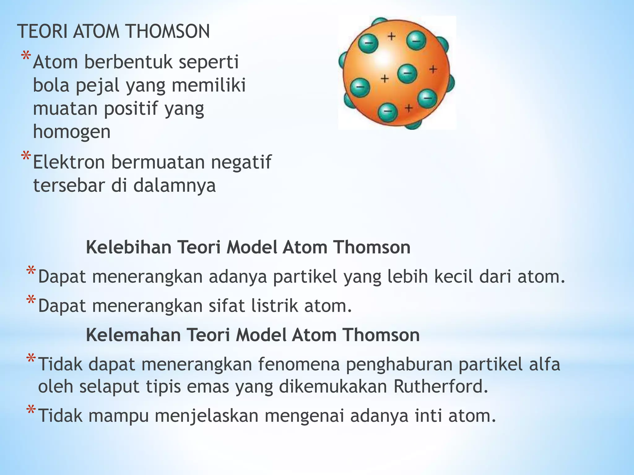 Teori atom kimia kelas 10 sma | PPTX
