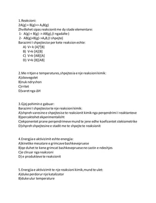 Kimia 10 kinetika kimika.ushtrimet e fp | DOCX