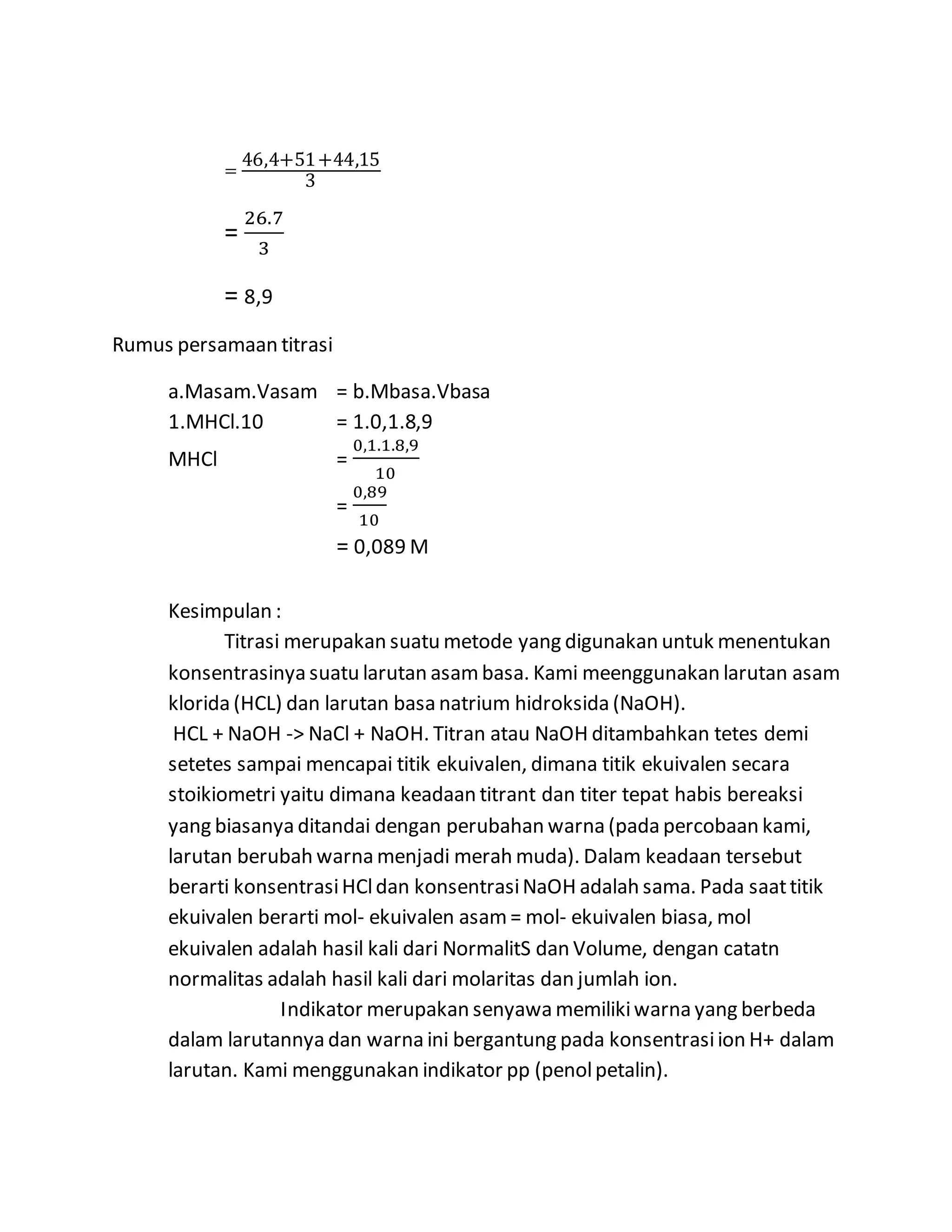 Laporan Praktikum Titrasi asam basa | DOCX