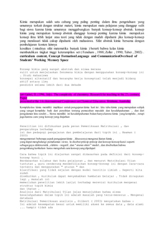 Kimia adalah salah satu cabang yang paling penting dari ilmu pengetahuan | DOCX