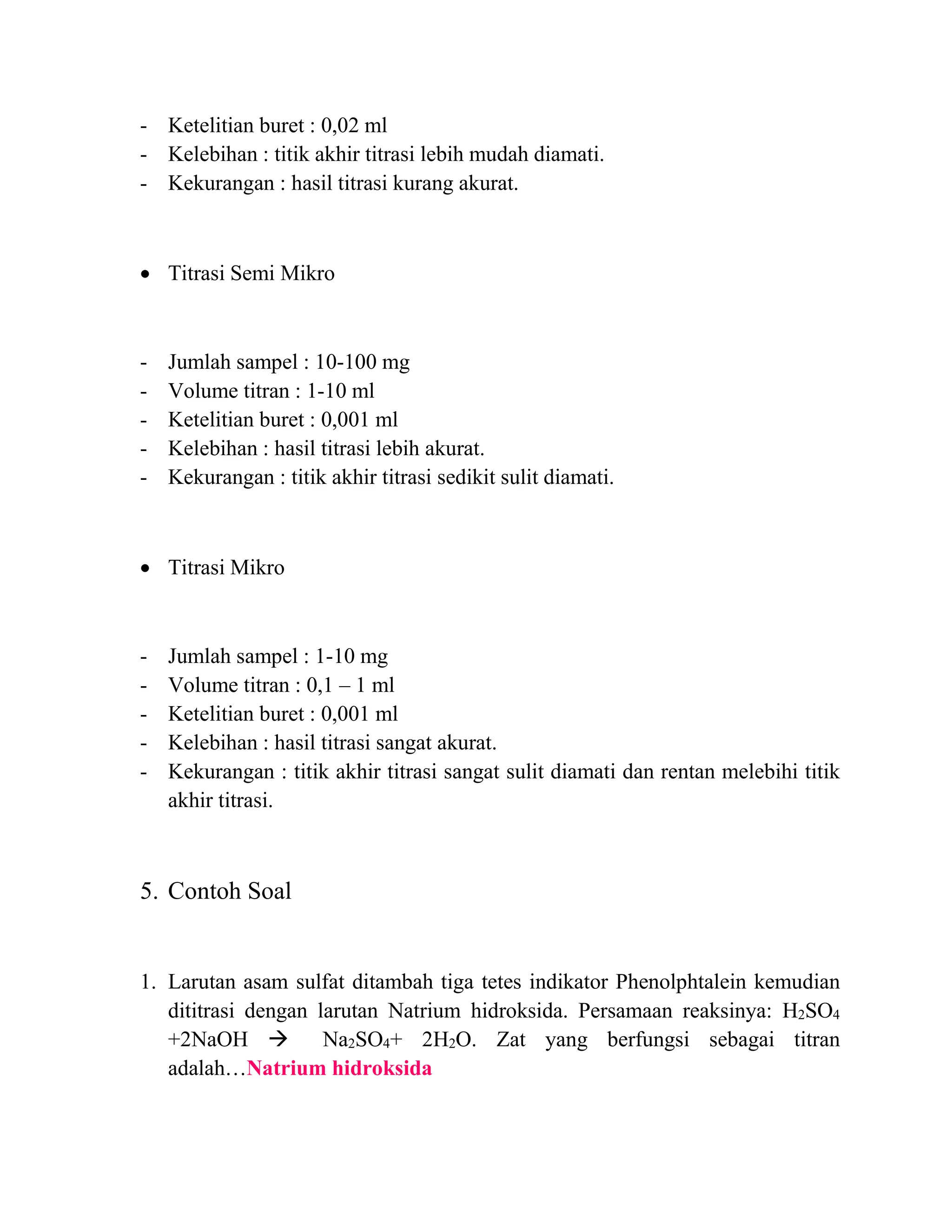 Kimia Analisis : Penggolongan Metode Titrasi | PDF
