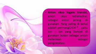 Kimia anion | PPTX