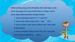 Kimia anion | PPTX