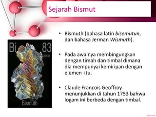 Kimia anorganik 2 bismut | PPTX