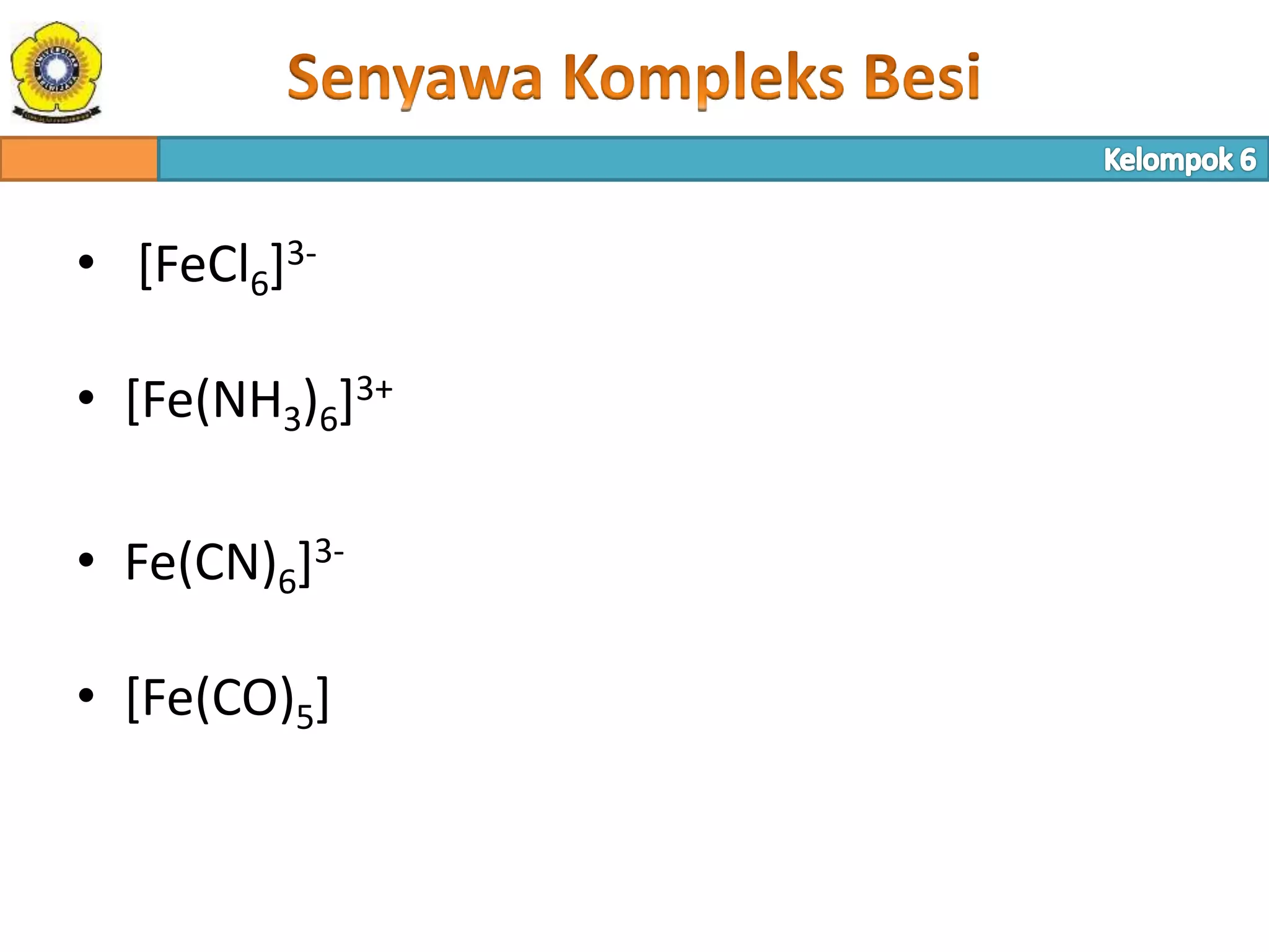 Kimia anorganik 2 unsur transisi golongan viii b | PPTX